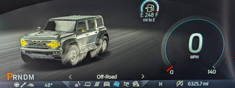 A Cluster Unlike Any Other: Bronco Raptor's Performance View, MyMode ...